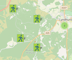 New Forest Walks Map - Find walking routes in the New Forest